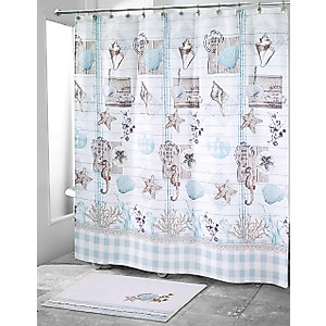 Avanti Linens - Fabric Shower Curtain, Farmhouse Inspired Bathroom Decor (Farmhouse Shell Collection, 72")