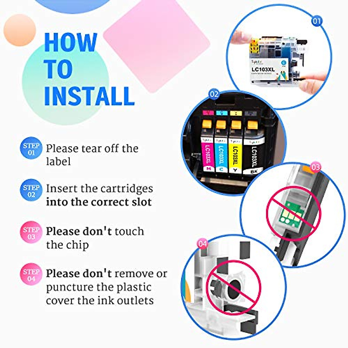 Topkolor Compatible Ink Cartridges Replacement for Brother LC103 LC101 LC103XL for Printer MFC-J870DW MFC-J450DW MFC-J6920DW 15 Combo Packs, Newest Chips.