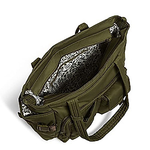 Vera Bradley Women's Cotton Utility Tote Bag, Climbing Ivy Green - Recycled Cotton, One Size