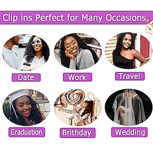 Clip In Extension 3C 4A Kinky Curly Full Head for Black Women Brazilian Remy Human Hair Natural Color 8Pcs with18clips 120g/Set (14 inch, curly wave)