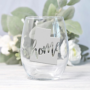 Utah State Stemless Wine Glass - Utah Gift, Utah Wine Glass, Utah Fan Gift