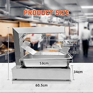 French Fry Warmer Food Heat Lamp Premium Food Warming Station for Perfectly Heated Fries and Fried Chicken, Ideal for Catering Events and Snack Stands