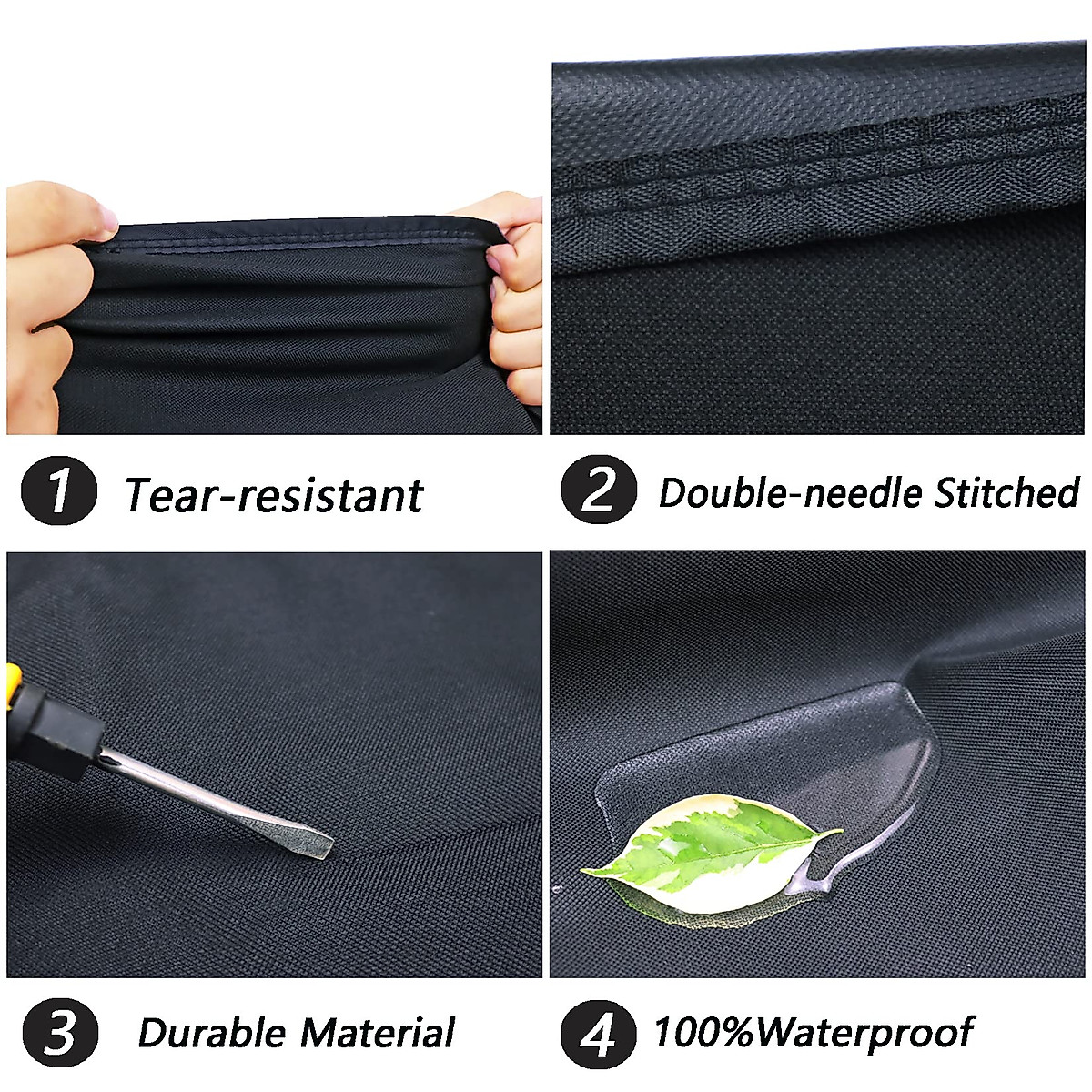 Air Conditioner Covers for Outside Units, Winter AC Cover for Outdoor Central Unit Heat Pump Condenser Top Waterproof Heavy-Duty Top with 4 Bungee Cords (Black Oxford, 36X36 inch)