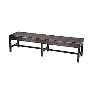 TK Classics Bench Belle Dining Outdoor Furniture, Espresso