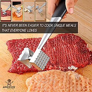 Meat Tenderizer, Dual-Sided Nails Meat Mallet, Meat Hammer Used for Steak, Chicken, Fish，Meat Pounder With Rubber Comfort Grip Handle, 8.8 inches Meat Tenderizer Tool