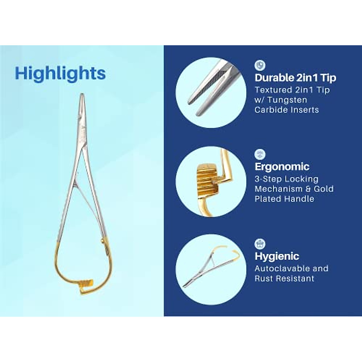 Mathieu Ligature Elastic Placing Pliers 5.5" with Tungsten Carbide Inserts, Separator Placer, Orthodontic Lace Back Tightener ARTMAN Brand