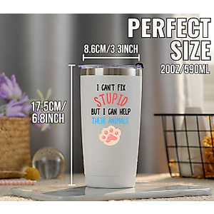 Onebttl Vet Tech Gifts, Appreciation Gifts for Veterinary Technologists on Christmas, Birthday and End of Year, 20 oz Stainless Steel Insulated Tumbler - Help Their Animals