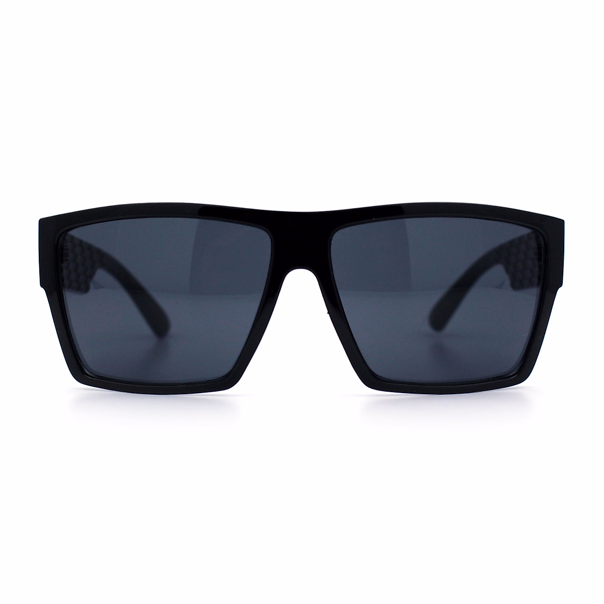 Locs Squared Rectangular Cholo Gangster All Black Sunglasses (Black)