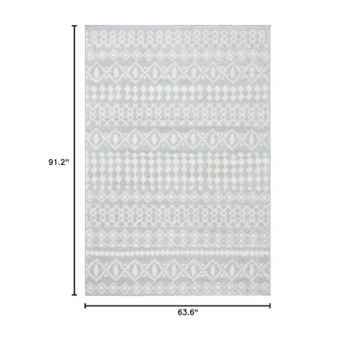SAFAVIEH Tulum Collection Area Rug - 5'3" x 7'6", Light Grey & Ivory, Moroccan Boho Distressed Design, Non-Shedding & Easy Care, Ideal for High Traffic Areas in Living Room, Bedroom (TUL240G)