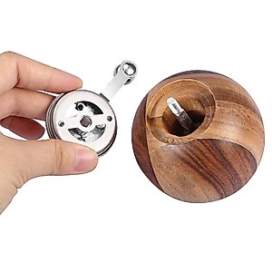 Pepper Mill, Wood Pepper Mill Grinder Spherical Muscat Mill Manual Pepper Mill Bottle Nut and Hard Spice Grinder for Kitchen