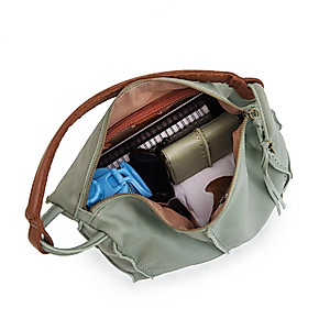 The Sak Los Feliz Hobo in Leather, Lined Shoulder Purse, Mushroom Suede