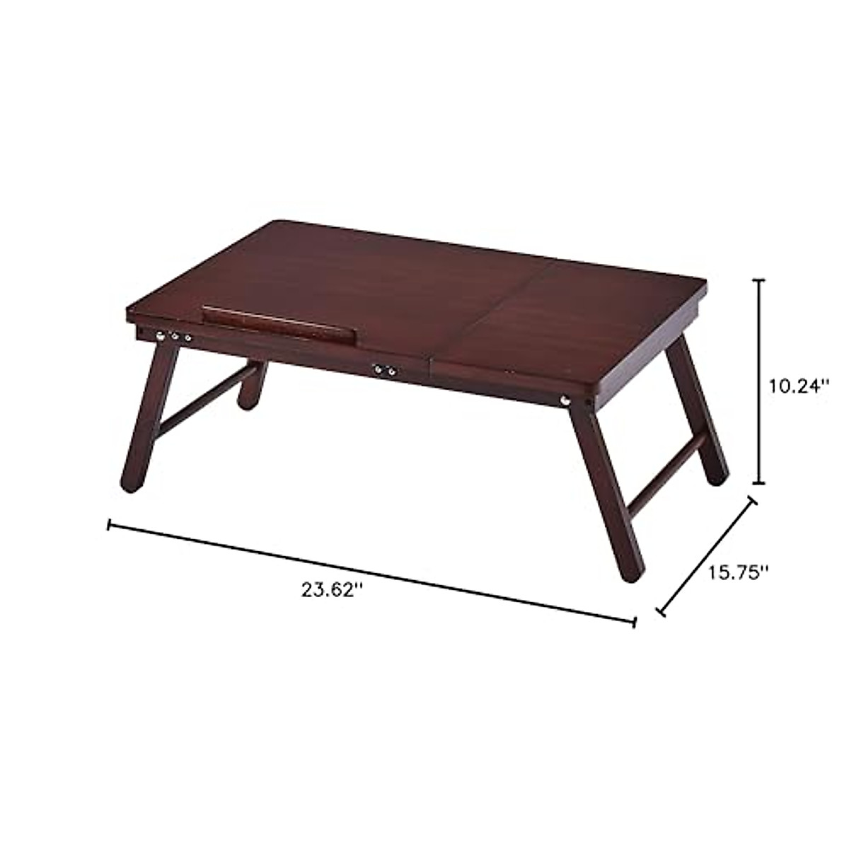 Amazon Basics Portable Lap Desk with Adjustable Lift Top for Laptops and Reading - Espresso Finish