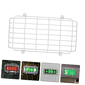 Mipcase 2pcs School Evacuation Sign Safety Sign Wire Guard Exit Sign Protective Cage LED Exit Sign Exit Light Protector Exit Sign Protective Guard Exit Sign Damage Stopper Iron White