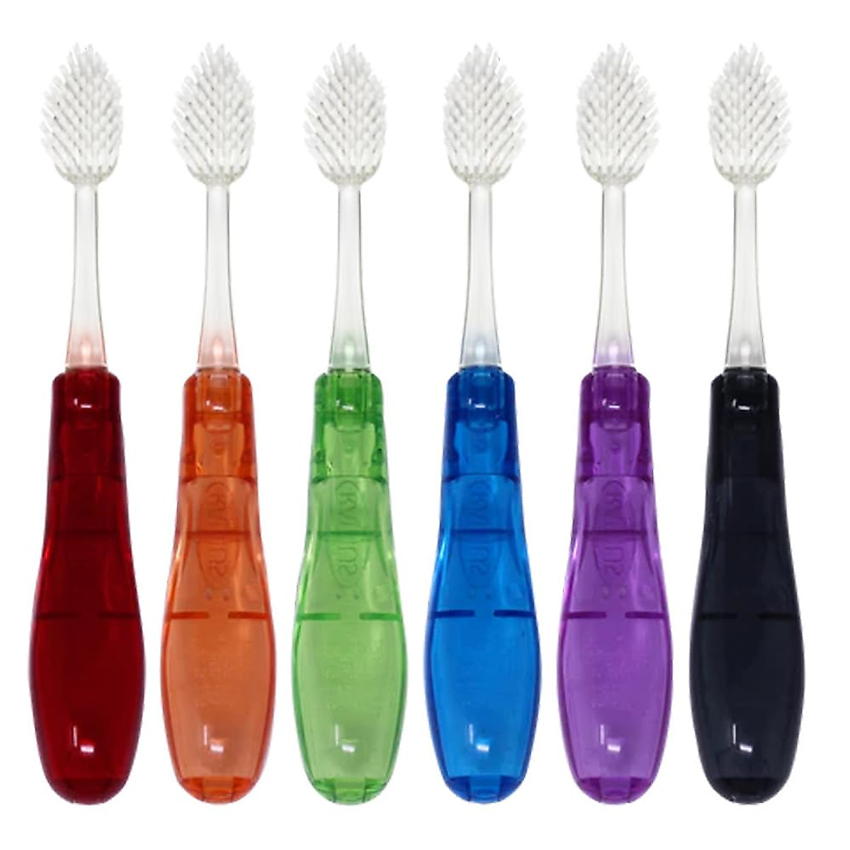 RADIUS Tour Travel Brush & Case with Replaceable Brush Head ADA Accepted Toothbrush Improve Gum Health - Assorted Colors - Pack of 6