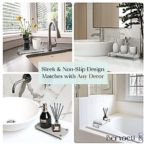 Instant Dry Sink Organizer - Fast Drying Stone Sink Caddy Countertop Tray - Water Absorbent Stone for Kitchen & Bathroom - Diatomaceous Earth Bottle Drying Rack Mat - Dish Sponge Countertop Organizer…