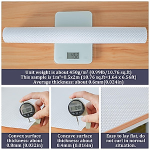 Hersvin Shelf Liners, 10 in x 9 ft Kitchen Drawer Mats, Non-Adhesive EVA Cupboard Protector, Cabinet Lining (White Dot)