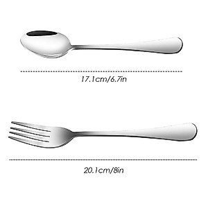 Set of 12, Stainless Steel Dinner Forks and Spoons, findTop Heavy-duty Forks (8 Inch) and Spoons (7 Inch) Cutlery Set