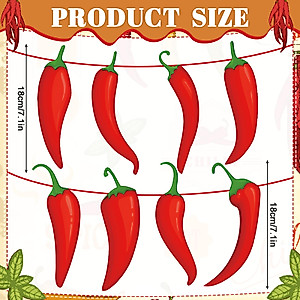 Weekgrat 5 Pcs Chili Pepper Banner 49 ft Chili Cook Off Pepper Garlands Decorations Chili Pepper Birthday Decorations for Cinco De Mayo Mexican Fiesta Hanging Party Accessories
