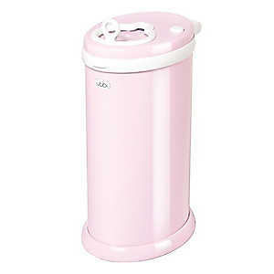 Ubbi Steel Odor Locking, No Special Bag Required Money Saving, Awards-Winning, Modern Design, Registry Must-Have Diaper Pail, Pink