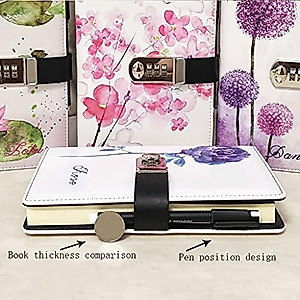 HMEI Lock Diary With Digital Password For Girls,A5 Notebook For Women,For Writing 8.6X5.9 Inch 130 Sheets And 260 Pages fashion notebook (Color : Sakura)