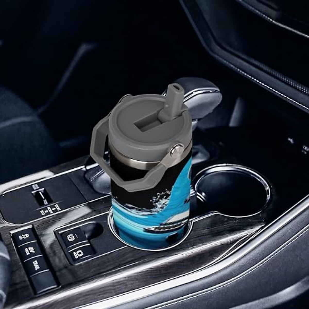 SYJTGDE Large Capacity Car Cup Blue Guitar Fashionable Upgrade Car Cup Advanced And Beautiful Travel Cup