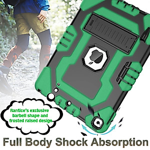 Rantice 9th Generation Case, 8th Generation Case, 7th Generation Case, Hybrid Shockproof Rugged Drop Protection Cover with Kickstand for 10.2'' 2021/2020/2019 Released (Black)