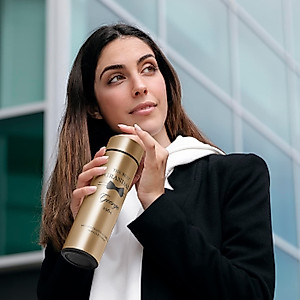 Maverton Personalized Travel Mug for man - Engraved 15,2 oz. vacuum insulated flask - Tea infuser - Gold Coffee Mug for Birthday - LED Temperature Display - Gadget for him - BOW