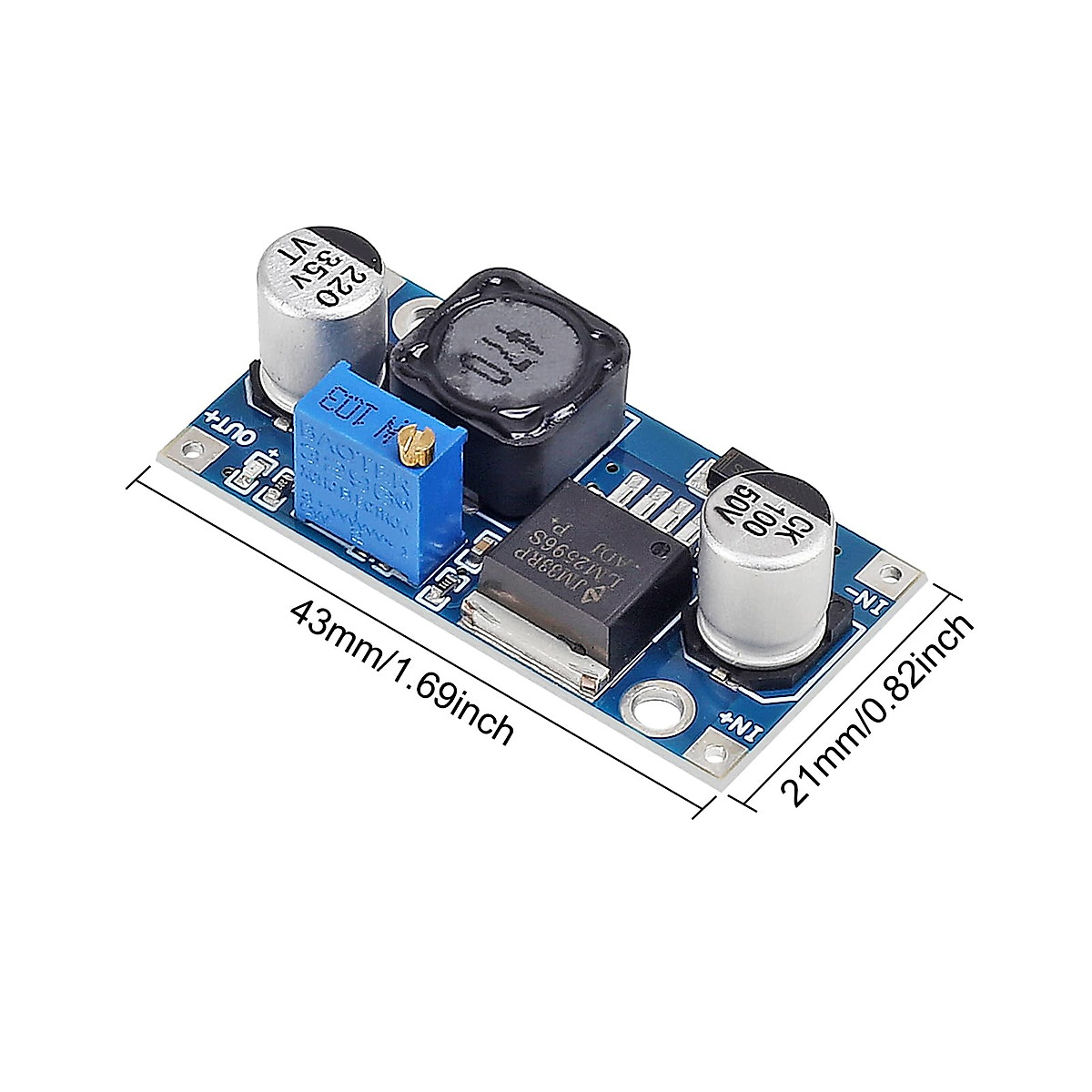 5 Pack LM2596 DC to DC Buck Converter 3.0-40V to 1.5-35V Power Supply Step Down Module