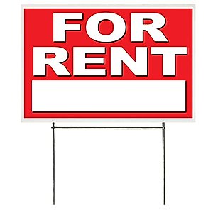 4LessCo 18x12 Inch for Rent Yard Sign with Stake rb1s