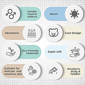 Munich Blue Baby Towel for Boys and Girls - Cozy Baby Bath Towel for Newborn, Infant and Toddler - 600GSM Premium Super Soft Hooded Baby Towel with Cute Bear Ears (Cloudy Color, 35 x 35 inch)