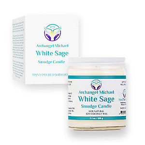 Heal The Masses White Sage Candles for Cleansing House Chakra Healing | Energy Cleansing Smudge Candle | Natural Aromatherapy Candle | Sage for Cleansing House Negative Energy (7 oz) (White Sage)
