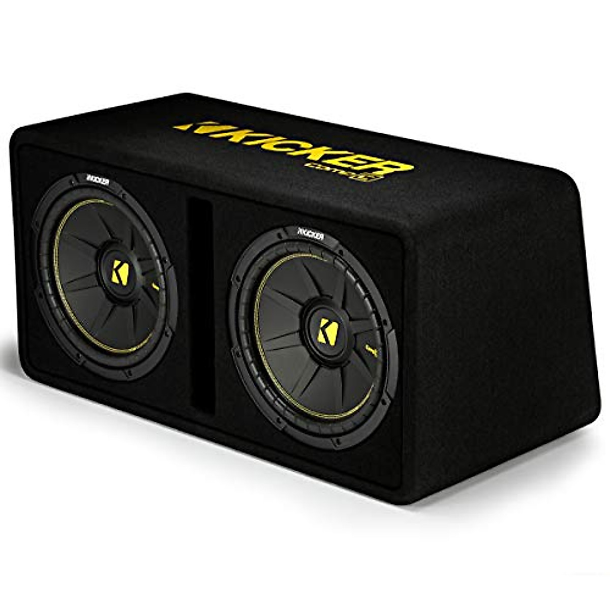 KICKER Bundle Compatible with Universal Vehicle 44DCWC122 CompC Ported Dual 12" Loaded Sub Box with 46CXA8001 Amplifier and HA-AK4 4 Gauge Amp Install Kit