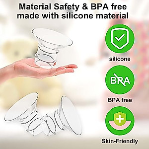 5pcs Breast Pump Flange Insert, 13/15/17/19/21mm Wearable Silicone Flange Insert, Compatible with Medela//Bellababy/Spectra 24mm Flanges, Easy to Clean Breast Pump Shields/Part (Transparent)