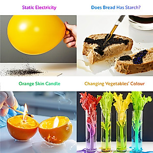 Playz Explosive Kitchen Lab Educational Science Kit for Kids Age 8-12 with 26 Science Experiments to Make Citrus Rockets, Sour LED Lights & More - Chemistry Set Toys for Boys, Girls, Teenagers & Kids