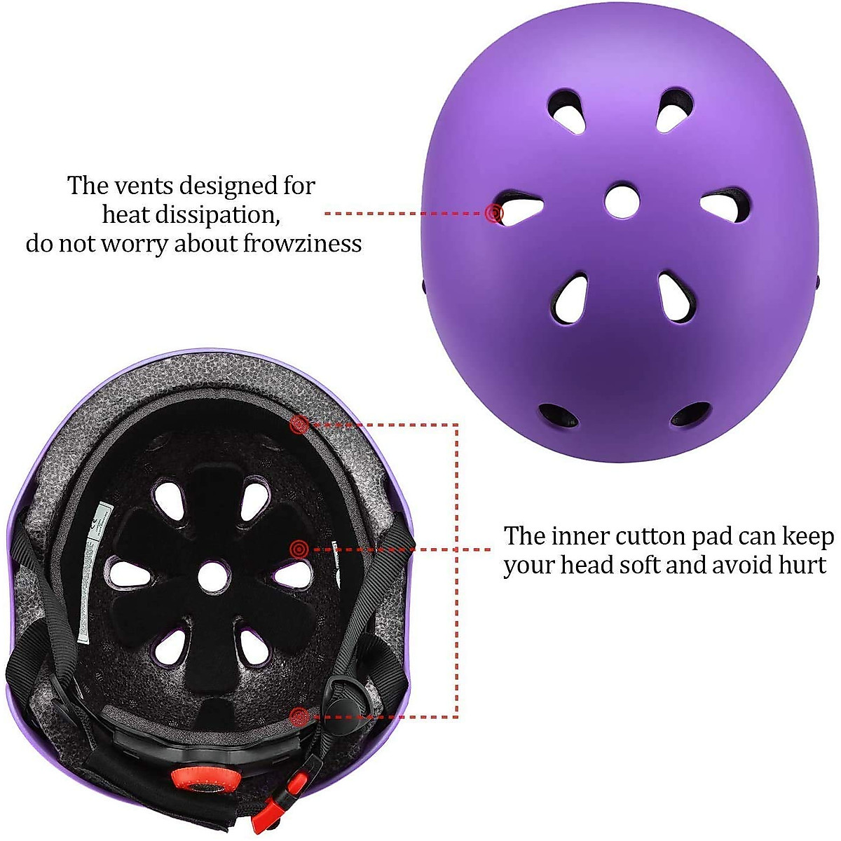 JeeFree Adjustable Kids Bike Helmet with Knee Pads Elbow Pads Wrist Guards,Skateboard Helmet for Ages 2-3-5-8-14 Kids Toddler Girls Boys,Multi-Sport Cycling Riding Scooter Skating Helmet