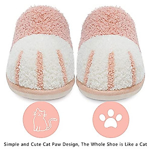 SINNO Women's Cute Animal Winter Warm Memory Foam House, Soft Cozy Non-Slip Slip-on Indoor Outdoor Creative Gifts Girlfriend Slippers, Pink, 9-10 Women/7-8 Men
