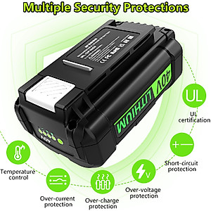 MVMOD 40V 6500mAh Replacement Battery for Ryobi, 40 Volt Battery for Ryobi 40V Power Tools OP4040 OP4026 OP4015 OP4030 OP4050 OP4060A RY40200 RY40403 RY40204 Lithium ion Battery for Ryobi