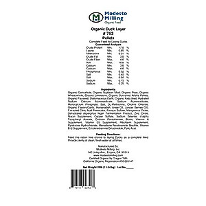 Modesto Milling Organic, Non-GMO Layer Pellets for Ducks, 25lbs; Item# 753