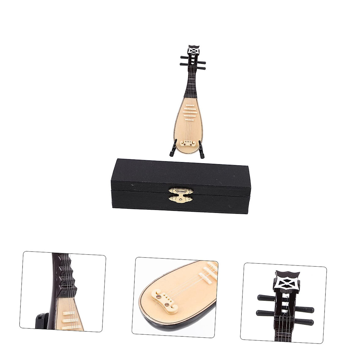 Mikinona Photo Ornament 1set Guzheng Model Ornament Piano House Ornaments Guitar Mini Wooden Guitar Miniature Piano Pipa Decoration Mini Pipa Photo Prop Pipa Mini Decor Desktop