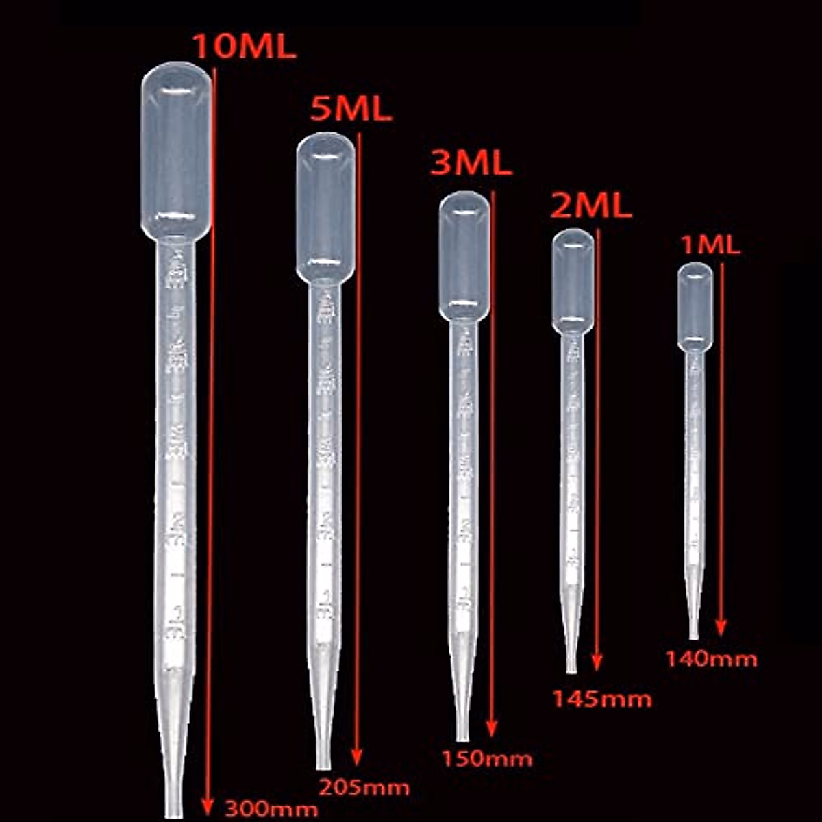 Yesallwas Plastic pippets Dropper 3ml 100Pcs, Pipette Dropper for Lab Measuring and distributing Liquid