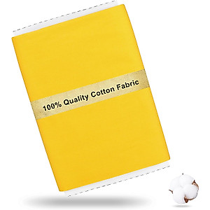 Craftido-19 Options-100% Cotton Fabric by The Yard in Solid Color 44”Wide by 3yd (9 ft) -Medium Weight 5.2 oz- for Quilting, Sewing, Crafts, Binding, Backing and Lining - Lemon