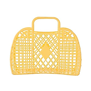 Girls Jelly Purse, Women’s Plastic Tote Bag, Jelly Bag Purse For Little Girls (Yellow)