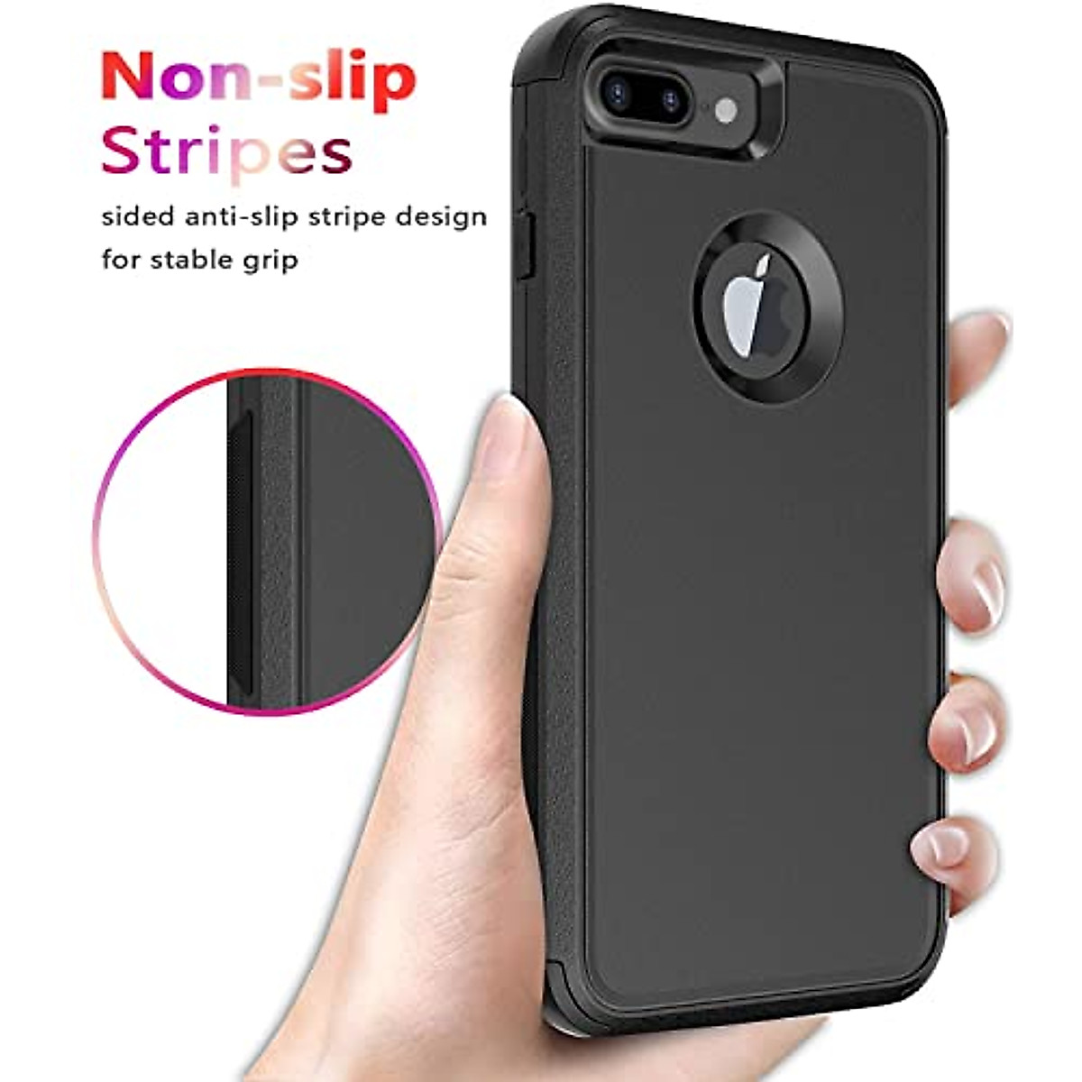 Diverbox Case [Shockproof] [Dropproof] [Dust-Proof],Heavy Duty Protection Phone Cover for Apple iPhone 8 Plus & 7 Plus (Black)
