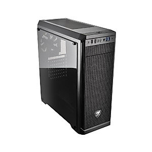 Cougar MX330-G MX330 Mid Tower Case with Full Tempered Glass Window and USB 3.0 , black