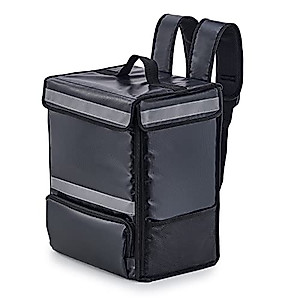 CO-Z 35L Food Delivery Backpack, Insulated Hot Pizza Catering Thermal Backpack, Cooler Backpack with 3 Dividers and Cup Holders, Waterproof Hot Cold Grocery Backpack for Uber Eats, Camping & Beach