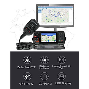 ANYSECU W2 Plus Network Radio N60 WCDMA/GSM 4G Internet Mobile Radio Walkie Talkie LTE FDD IP Network PTT Radio Suppot Zello/Real PTT Fast Talk with Car Charger and AC Charger