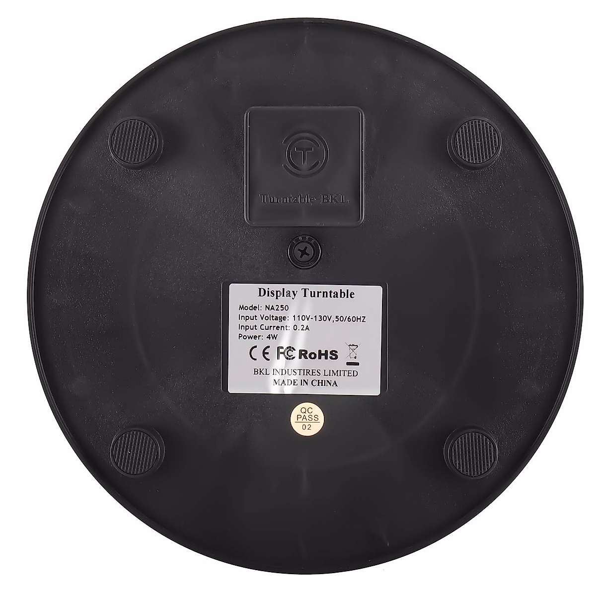 Homend 110V Electric Motorized Rotating Turntable Display Stand, 10inch/25cm Diameter 22lb Load, 360 Degree Rotating in Either Direction, for Photography, Showcase (Black, 10inch/25cm)