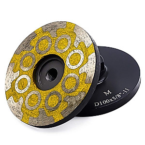 YIJING 4" Diamond Cup Wheel Resin Diamond Grinding Wheel Medium Grit with Thread 5/8“-11 for Grinding Stone Concrete and Tiles…