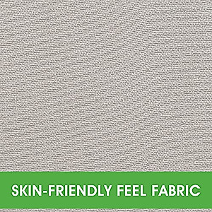 COOLDEX Wingback Recliner Chair with Heat & Massage Feature, Tufted Fabric Accent Chair Sofa for Reading, Living Room and Bedroom (Beige)