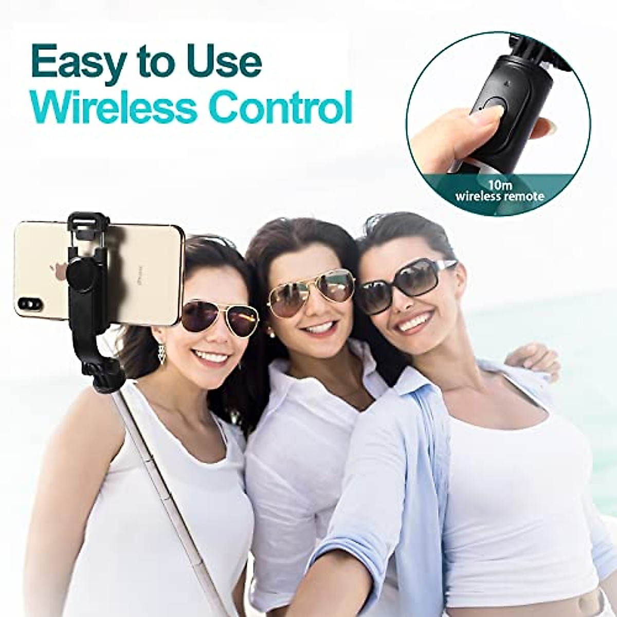 Selfie Stick for iPhone - Upgrade Detachable Selfie Light, 44 Inch Extendable Tripod with Wireless Remote, 3 Light Modes, 9 Brightness Levels, Compatible with All iPhone & Android Devices